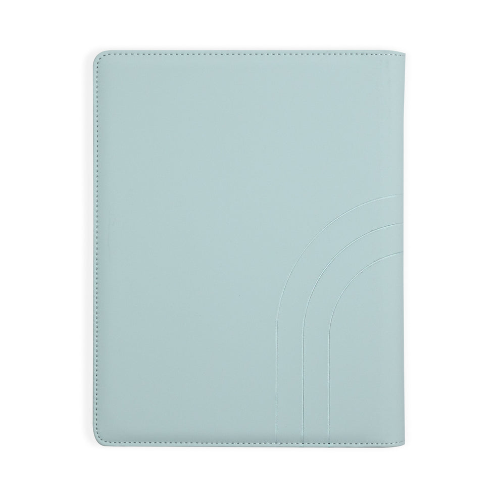 Padfolio 8.5"x10.5" Vegan Leather Seafoam Blue Debossed Arch – Altitude ...